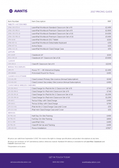 2017 Pricing Guide – LearnPad